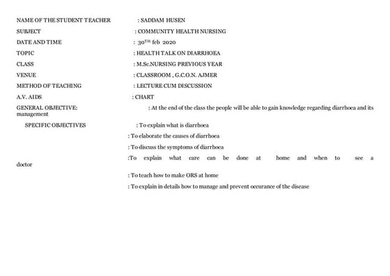 Health talk on immunization ( presentation, health talk, lesson plan ...