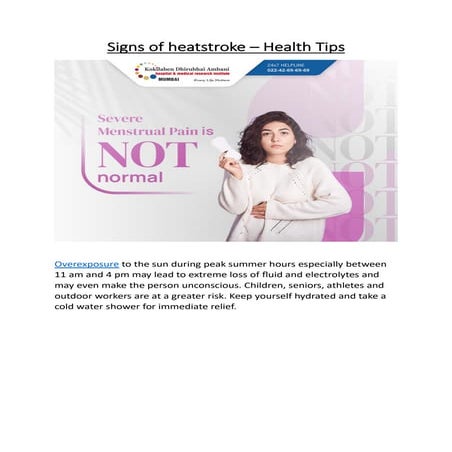 Health Tips - Signs of heatstroke | PDF