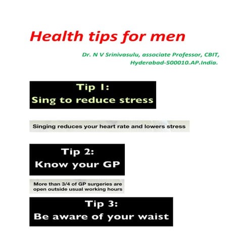 Health tips for men | PDF