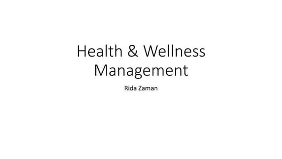 Health and Wellness Presentation | PPT