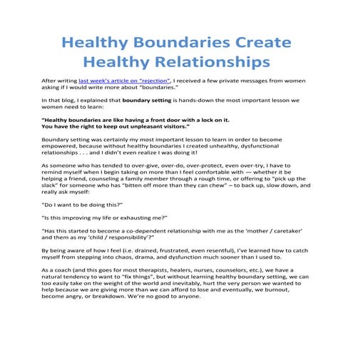 How to set and maintain healthy boundaries | PPTX