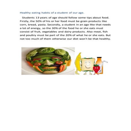 Healthy diet for students | DOCX