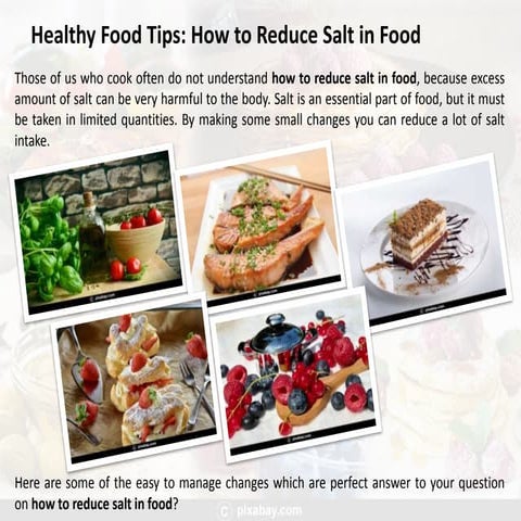 Healthy food tips how to reduce salt in food | PPT