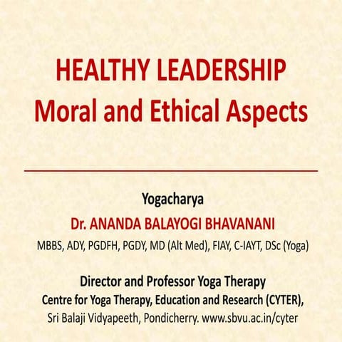 HEALTHY LEADERSHIP: MORAL AND ETHICAL ASPECTS | PPTX
