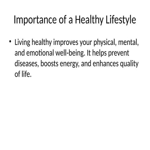 HEALTHY LIFESTYLE POWERPOINT PRESENTATION | PPTX