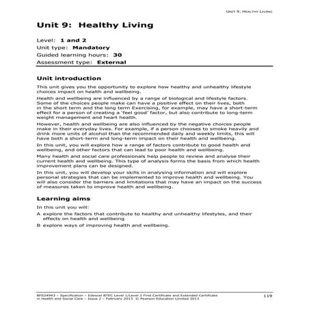 Healthy living specification | PDF