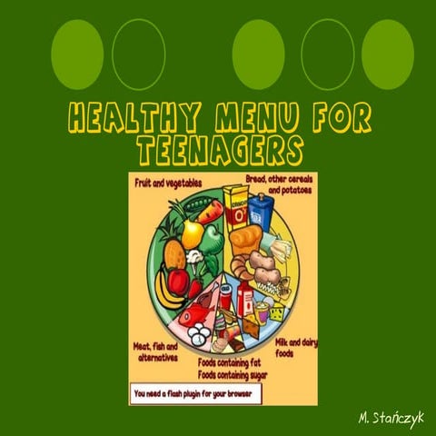 Healthy menu for teenagers magda | PPT