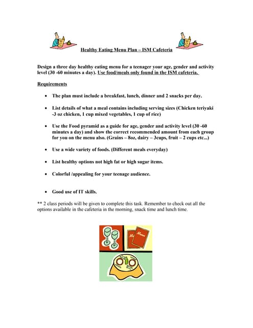 Healthy Eating Plan For Teenagers