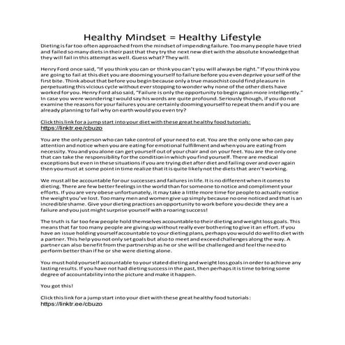 Healthy mind healthy lifestyle | DOCX