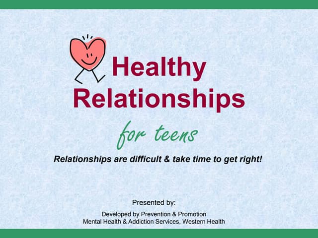 Healthy relationships | PPTX