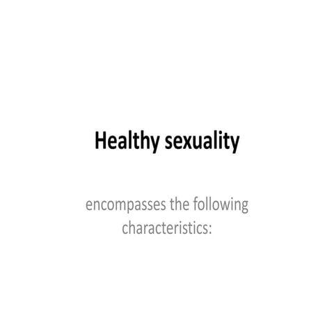 Healthy Sexuality | PPT