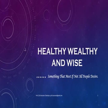 Healthy Wealthy and Wise | PDF