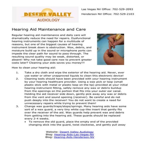 Hearing aid maintenance and care | PDF