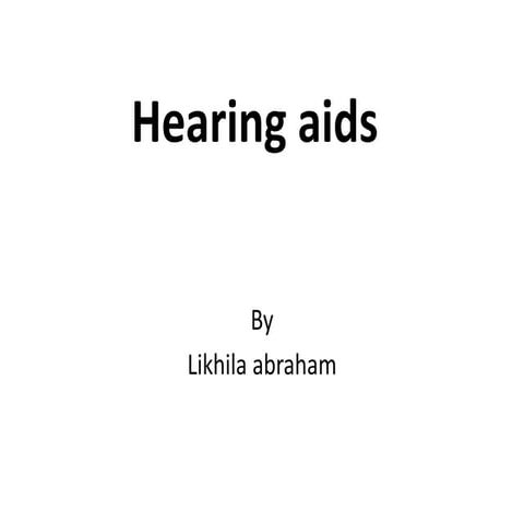 Hearing aids | PPT