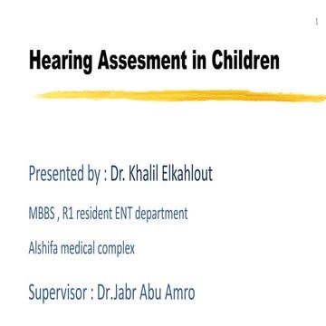 Hearing assesment in children.pptx | Digital Audio | Computer Software ...