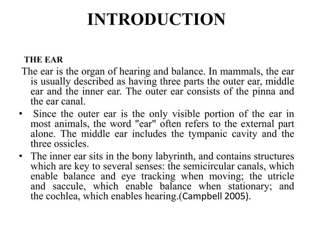 Anatomy and physiology of ear | PPT
