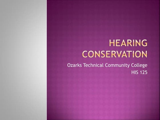 Occupational Hearing-Conservation-Training | PPTX