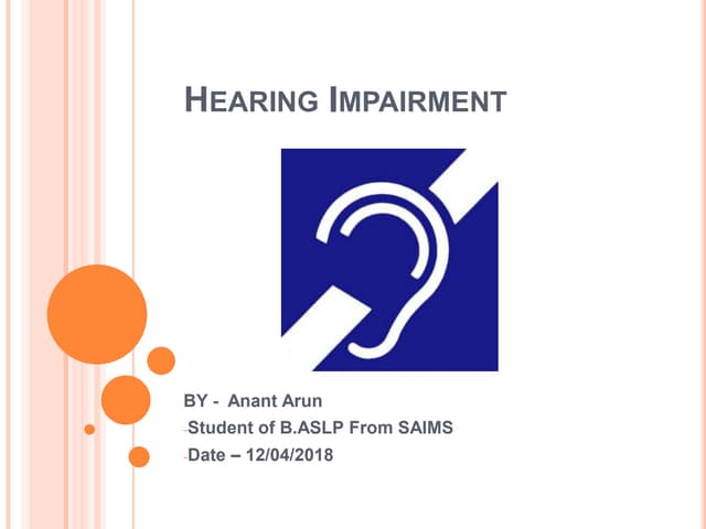 Hearing impairment presentation | PPT
