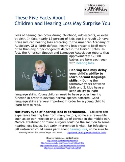 Hearing loss children | PDF