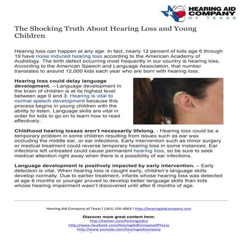 Hearing loss children | PDF