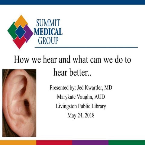 Understanding Hearing Loss by Jed Kwartler, MD & Marykate Vaughn, AUD ...