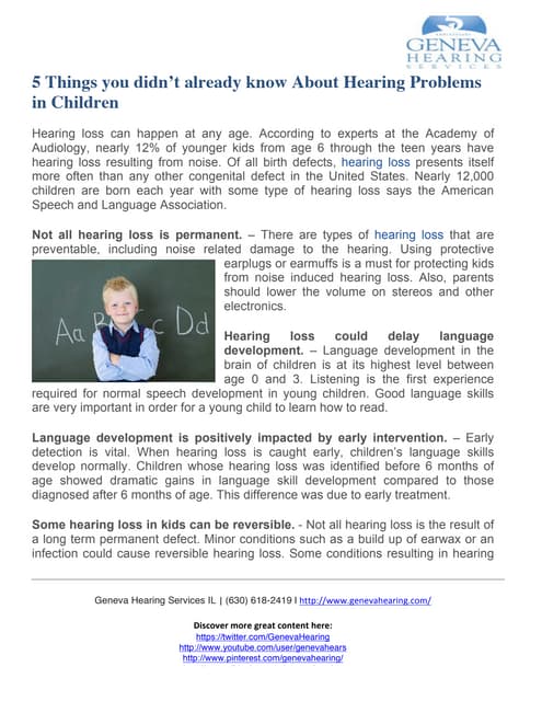 Hearing loss children | PDF