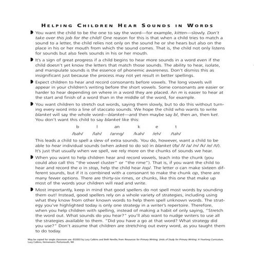 Hearing sounds in words | PDF