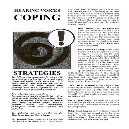 Hearing Voices Coping Strategies | PDF