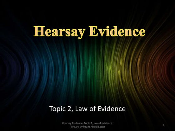 Types of Evidence | PPTX