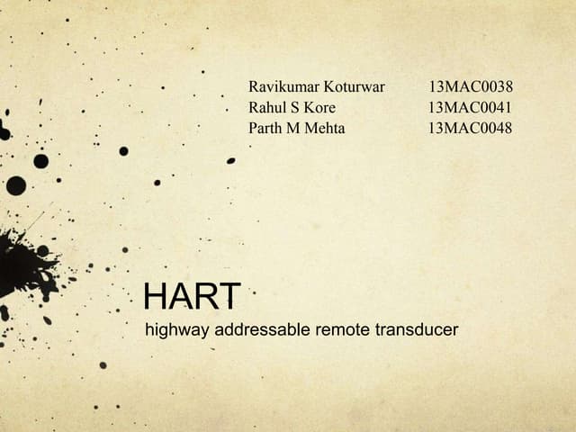 Hart communication protocol | PPTX