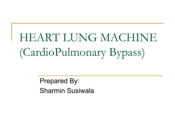 Heart lung machine and its components.pptx | Lung and Respiratory ...