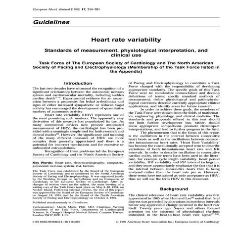 Heart rate variability task force | PDF