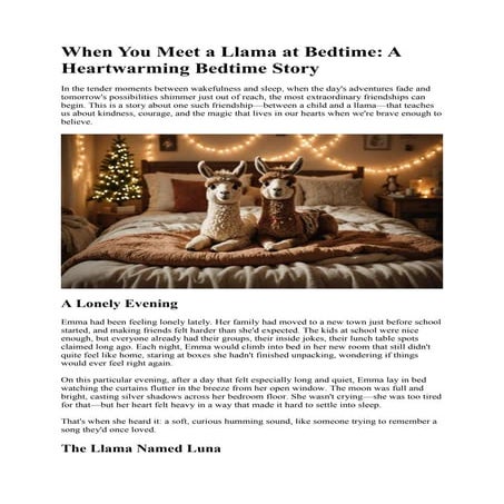 When You Meet a Llama at Bedtime: A Heartwarming Bedtime Story | PDF