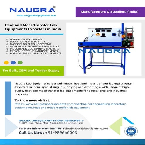 Heat and Mass Transfer Lab Equipments Exporters in India.pdf