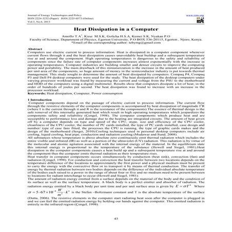 Heat dissipation in a computer | PDF