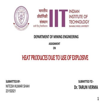 Heat load due to use of explosive in coal mine IITBHU.ppt