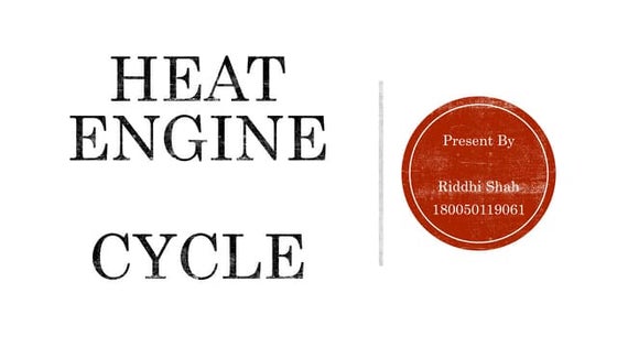 Thermodynamics heat engine | PPT