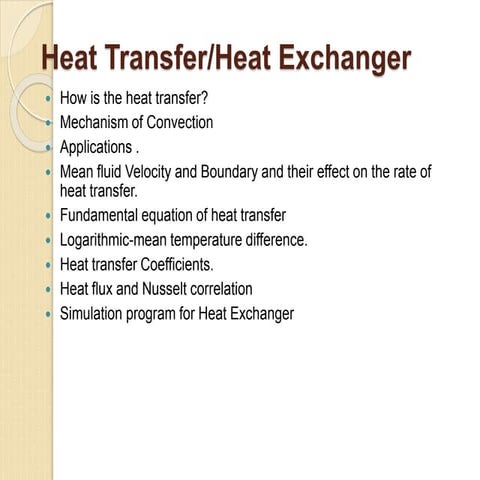 Heat exchanger lecture ppt | PPT