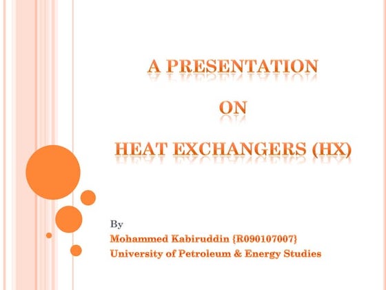 Parts of shell and tube heat exchanger | PPTX | Physics | Science