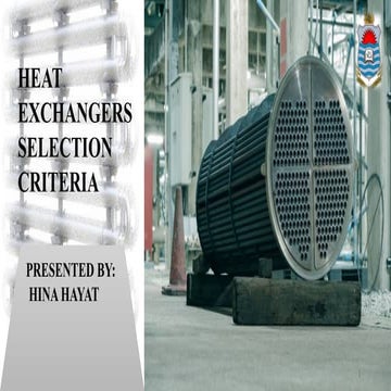 Heat Exchangers Selection Criteria. HH.pptx