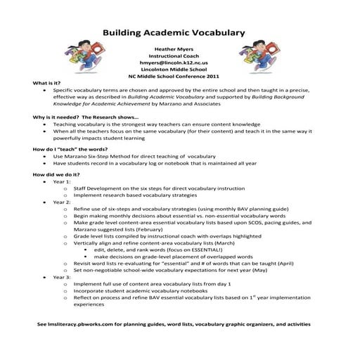 Explicit Vocabulary Instruction Slides PPT | PDF