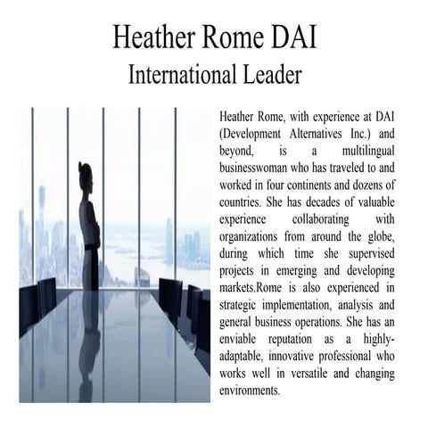 Heather Rome DAI - International Leader | PPT | Large Business | Business