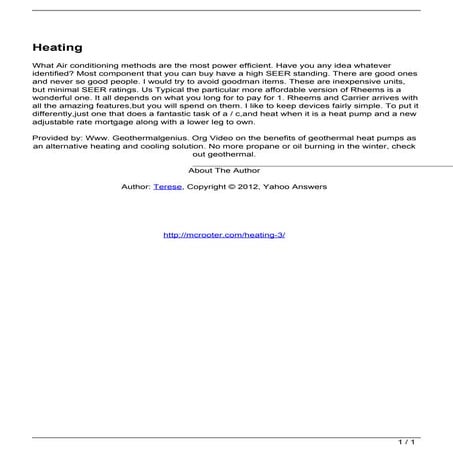 Heating | PDF | Technology & Computing