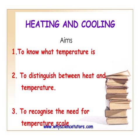 HEATING AND COOLING (TEMPERATURE AND THERMAL ENERGY) LESSON ONE | PPT