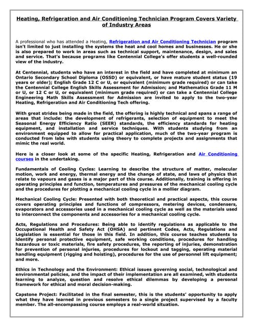 Pedagogy, Curriculum, and Assessment on Refrigeration and Air ...