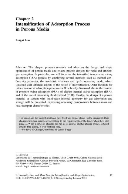 Heat & mass transfer intensification and shape optimization | PDF Heat & mass transfer intensification and shape optimization | PDF