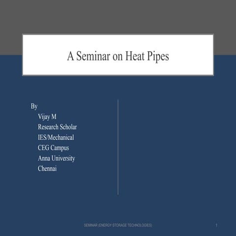 PPT on HEAT PIPES | PPT