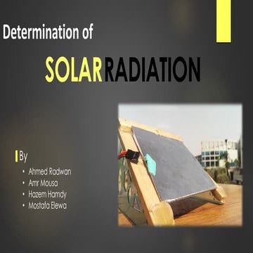 Determination of solar radiation - Heat transfer project | PPT