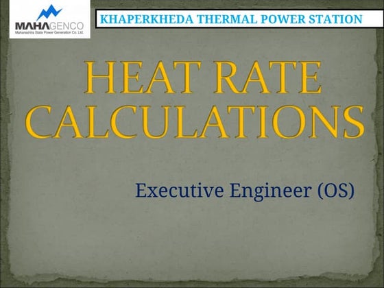Turbine cycle heat rate calculation | PPT