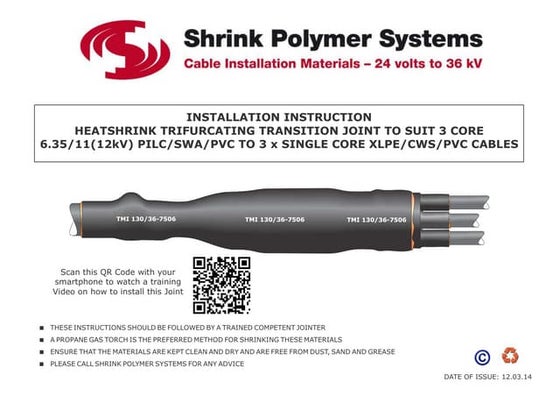 Heat Shrink Cable Joints - 11kV 3 Core XLPE SWA (HV Cable Joints) - SPS ...